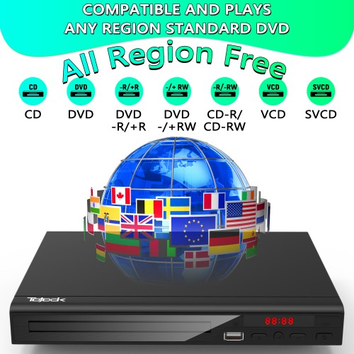 Tojock DVD Player for TV All Region Free DVD Player with AV Output and ...